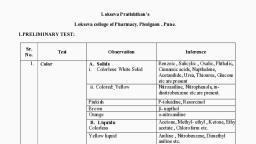 Practical chart - Pharmaceutical Chemistry - Notes - Teachmint