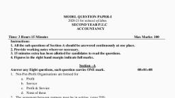 Model Question Papers - Accountancy 2 - Notes - Teachmint