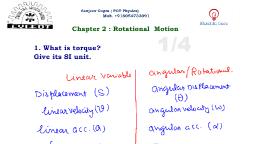 Ch-02 Rotational Motion Full chapter - Physics - Notes - Teachmint