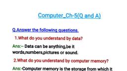 Question and Answers,Lesson 5.pdf - Computer - Notes - Teachmint