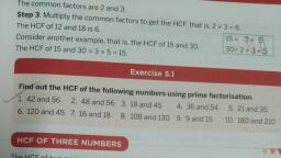 Finding H C F Using Prime Factorisation - Maths - Assignment - Teachmint