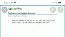 Decimals - Maths. - Assignment - Teachmint