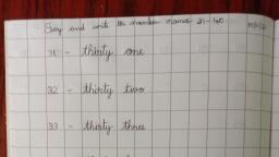 Number names 31 to 40 - English - Notes - Teachmint