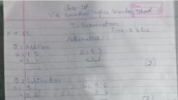 T1 examination mathematics class 1st.pdf - T1 Exam - Notes - Teachmint