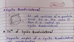 Cyclic Quadrilateral - Geometry - Notes - Teachmint