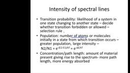 Intensity Of Spectral Lines - Chemistry - Notes - Teachmint
