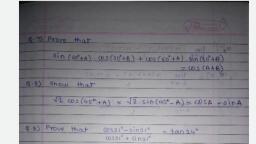 Trigonometric Ratios Of Compound & Allied Angles - Basic Mathematics - Assignment - Teachmint