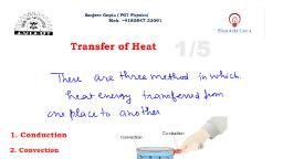 Day 01 Transfer Of Heat - PHYSICS - Notes - Teachmint