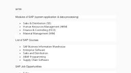 SAP course content.pdf - SAP - Notes - Teachmint
