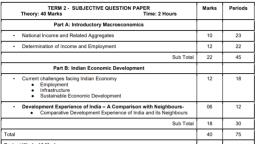 Term-II Economic Syllabus - Economics - Notes - Teachmint