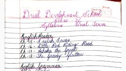 Class-IV Final term Syllabus of all subjects.pdf - Social Studies And ...