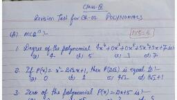 Ch-2 POLYNOMIALS - Mathematics - Assignment - Teachmint