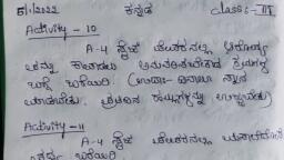 Kannada Activity - Kannada - Assignment - Teachmint