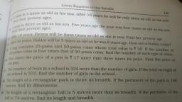 Linear Equation - Applied mathematics - Assignment - Teachmint