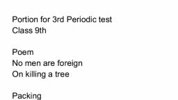 Portion For PT3 - English - Notes - Teachmint