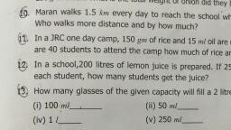 Measurements - Maths - Assignment - Teachmint