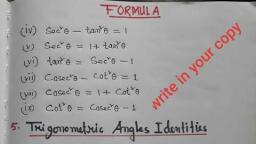 trigonometry - Maths - Assignment - Teachmint