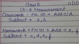 Measurement - Maths - Assignment - Teachmint
