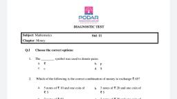 Diagnostic Test. - Mathematics - Notes - Teachmint