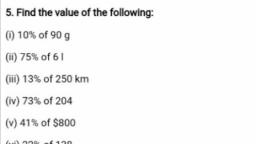 Percentage - Maths - Assignment - Teachmint