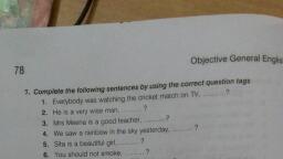 QUESTION TAGS - ENGLISH - Assignment - Teachmint