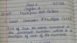 Multiple And Factors - Maths - Assignment - Teachmint