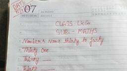 Numbers Name - Maths - Assignment - Teachmint