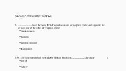 Sample ORGANIC CHEMISTRY PAPER.docx - Organic Chemistry - Notes - Teachmint