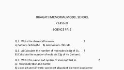 SCIENCE CLASS IX PA-2.pdf - Science - Notes - Teachmint