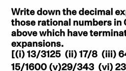 Decimal Expansion - Maths - Assignment - Teachmint