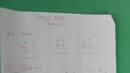 Addition And Subtraction - Maths - Assignment - Teachmint