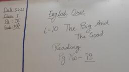 English Oral - Eng. Oral/ Conv./PT/ Game - Notes - Teachmint