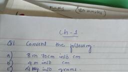 Ch 1. Measurements. - Maths - Assignment - Teachmint