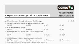 Percentage mock Test - Mathematics - Subjective Test - Teachmint