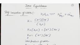 Ionic equilibrium - Physical Chemistry - Notes - Teachmint