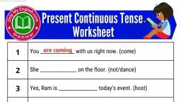 PRESENT CONTINUOUS TENSE - English & SST - Assignment - Teachmint