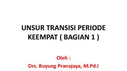 Unsur Golongan Transisi - KIMIA - Notes - Teachmint