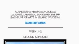 ELEM.ABSI-1 W-1^02.pdf - ELEMENTARY ARABIC-2ND SEM - Notes - Teachmint