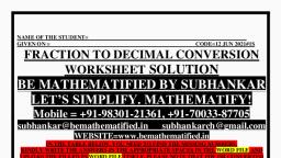 Fraction To Decimal - Mathematics - Assignment - Teachmint
