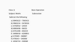Subtraction - Maths - Assignment - Teachmint
