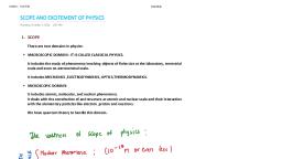 SCOPE AND EXCITEMENT OF PHYSICS - Physics - Notes - Teachmint