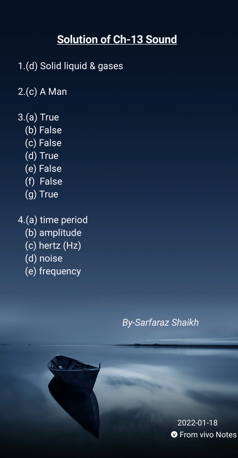 Solution Of Ch-13 Sound - Science - Notes - Teachmint