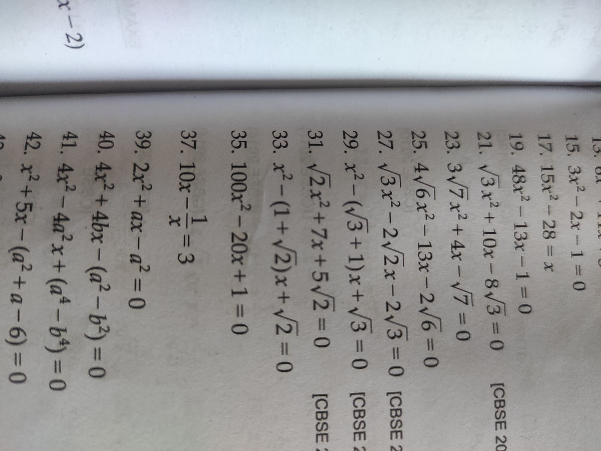 Quadratic Equation - Maths - Assignment - Teachmint