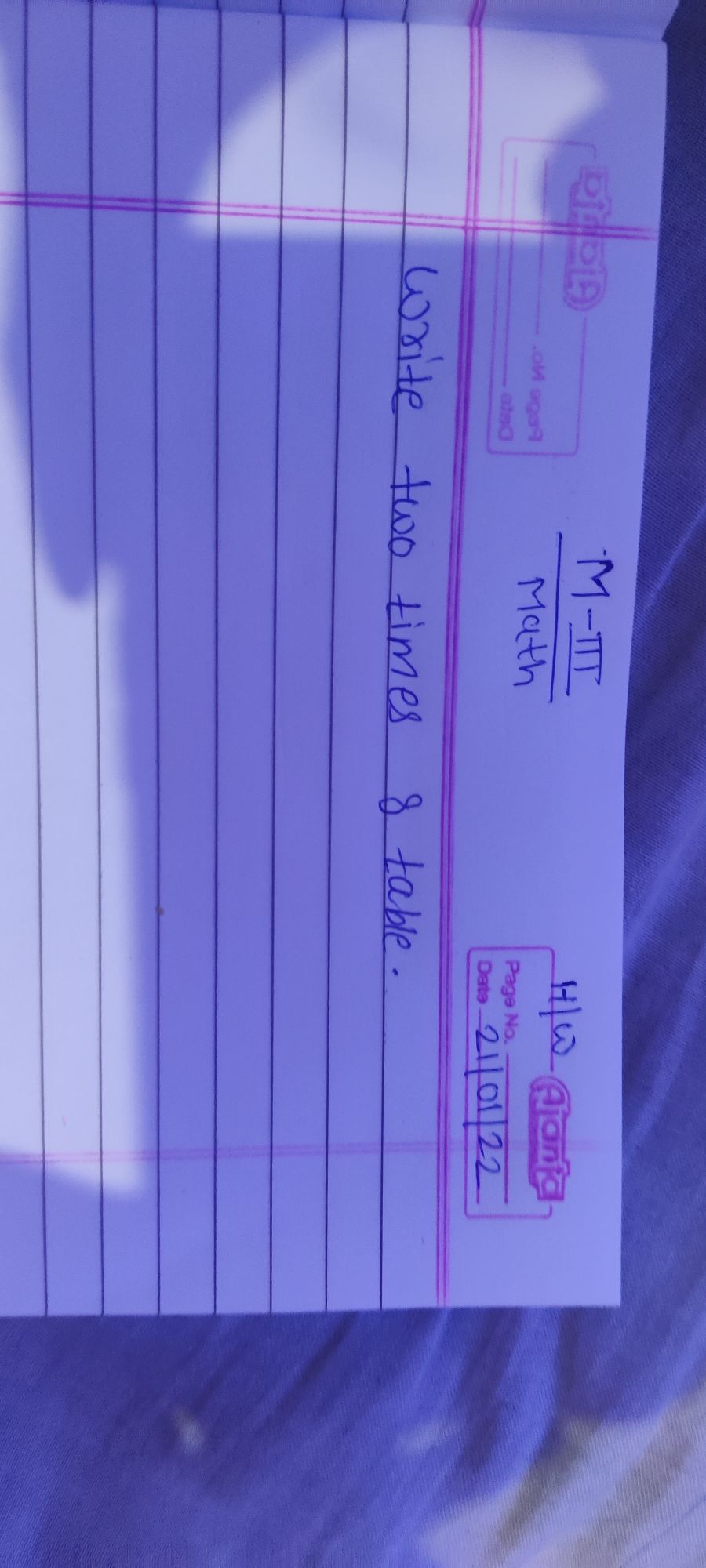 Table - Maths - Assignment - Teachmint