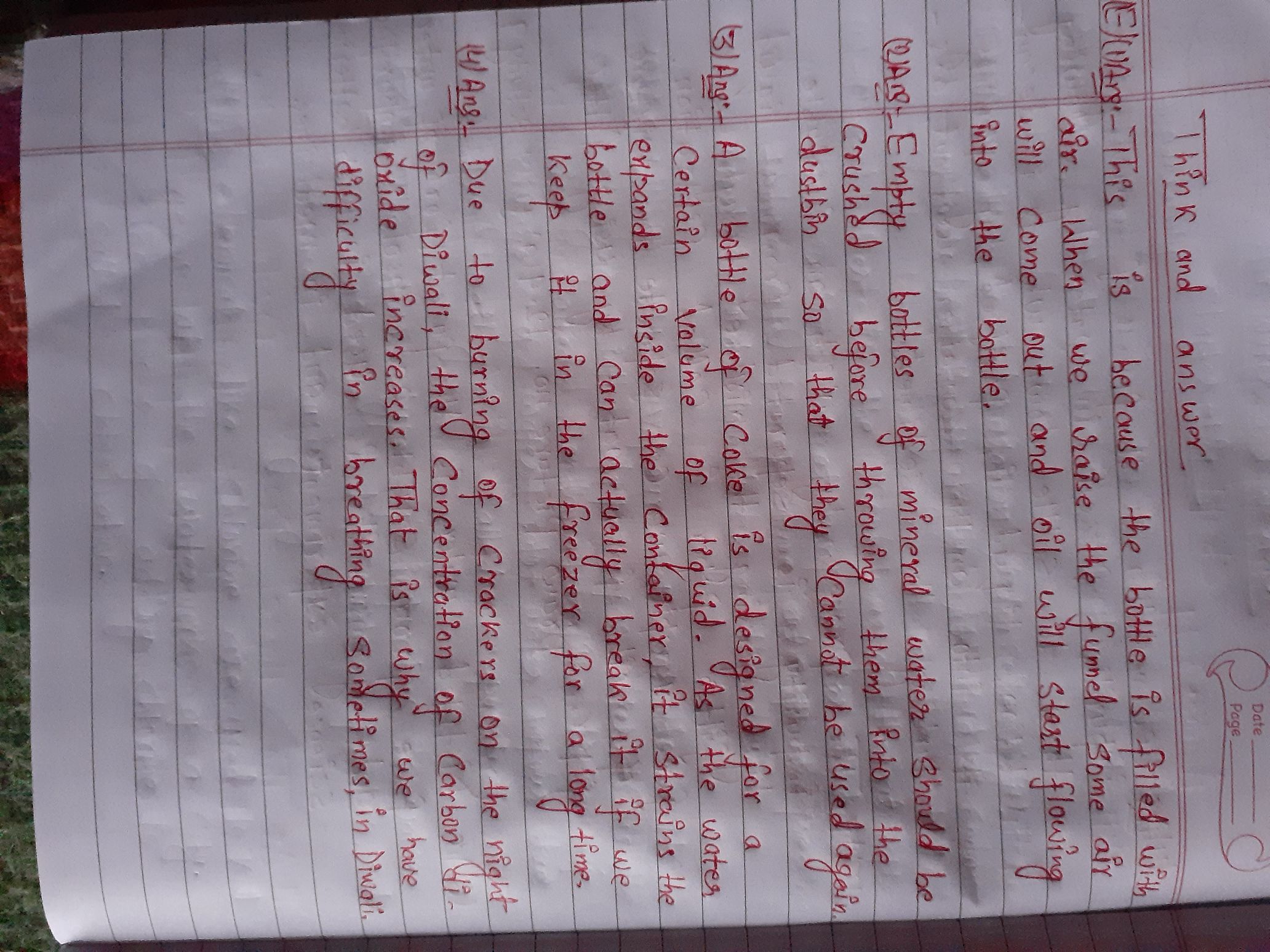 Our life Supports - Science - Assignment - Teachmint