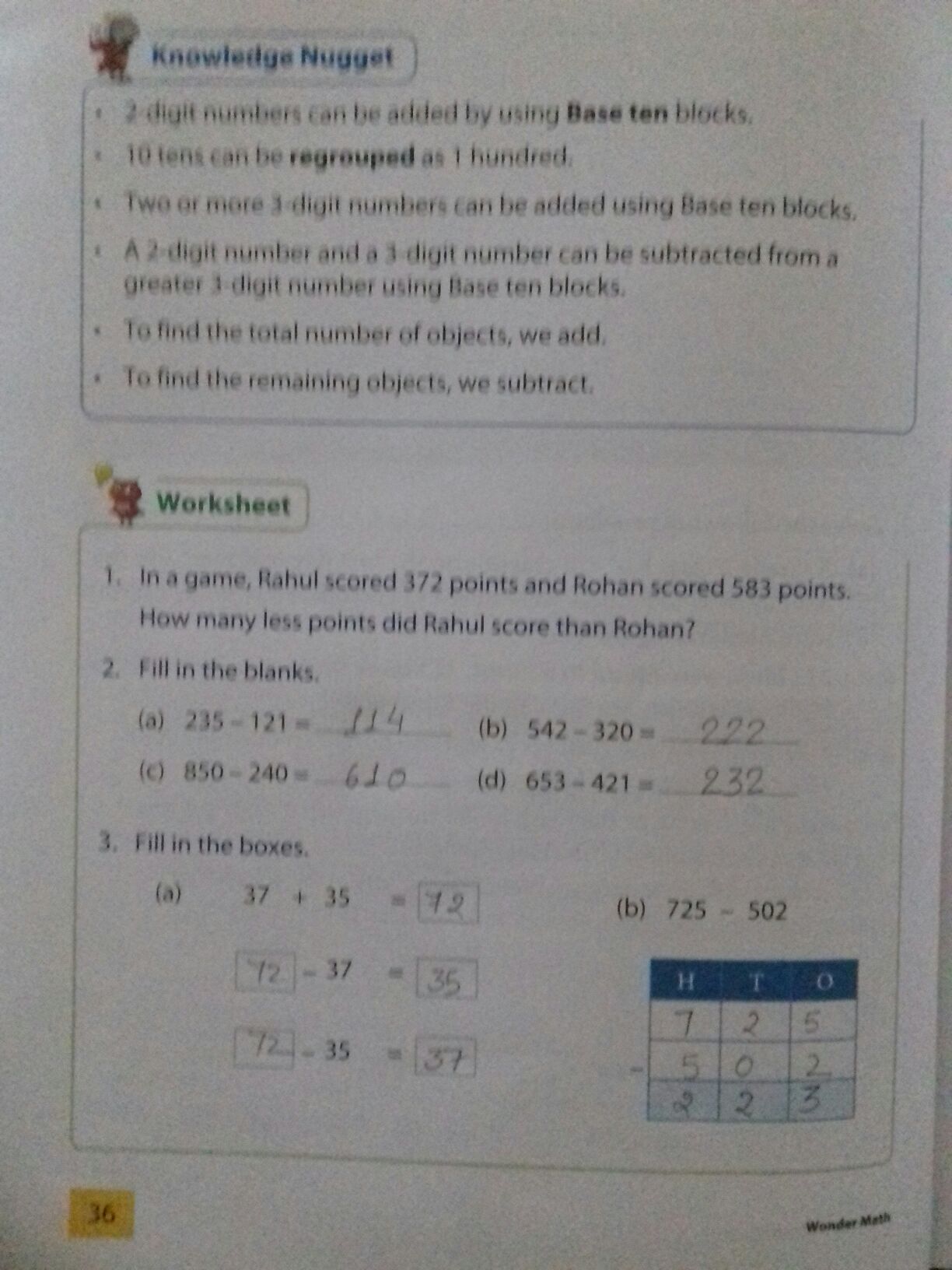 Addition And Subtraction - MATHS - Assignment - Teachmint