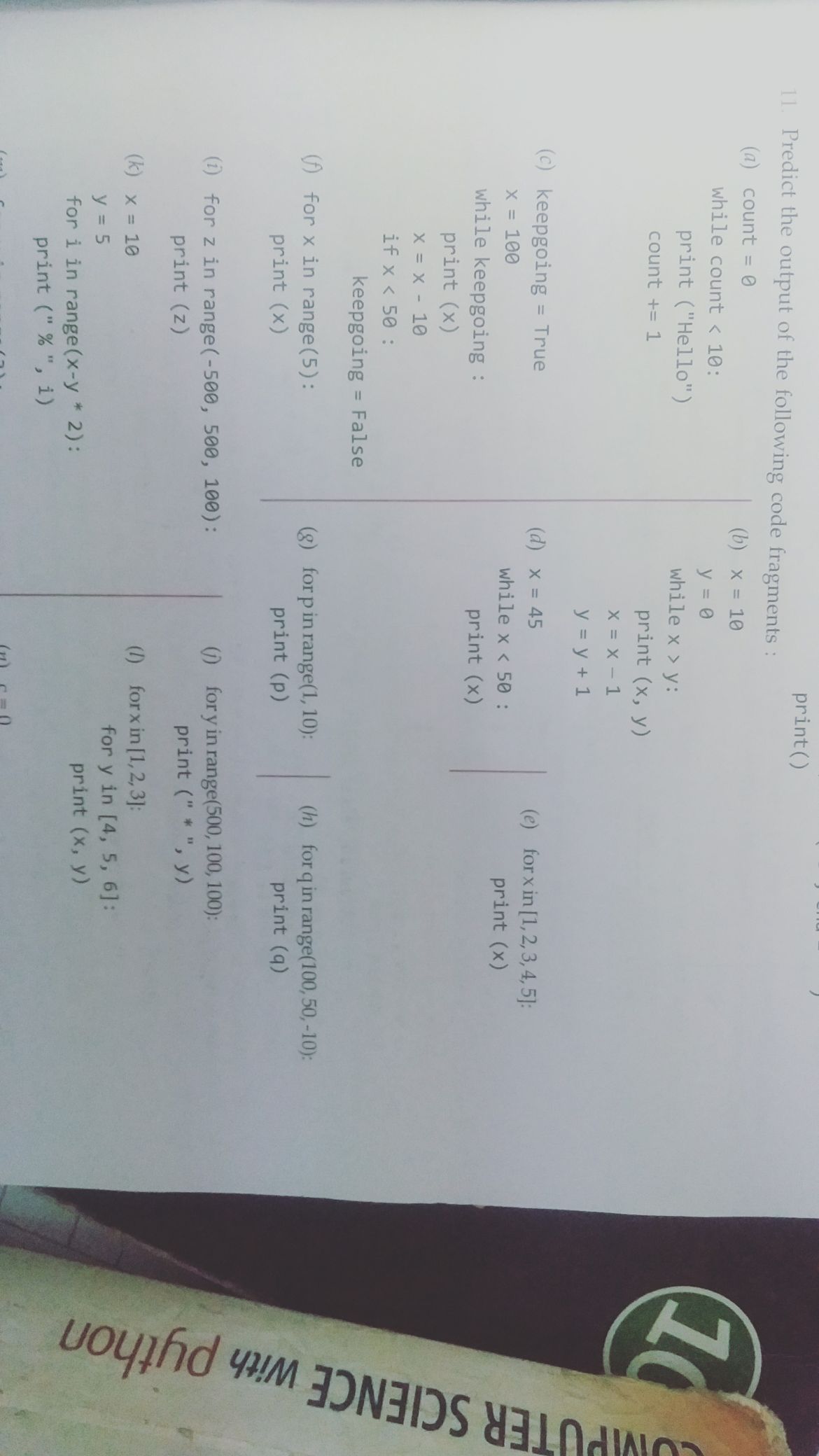 Write Output - Computer Application - Assignment - Teachmint
