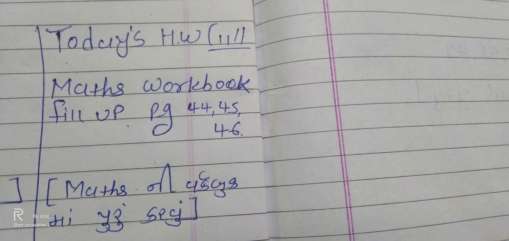 Today's Homework 📒 (11/1) - Maths - Assignment - Teachmint