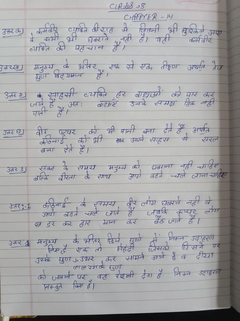 Class 8 - Hindi - Assignment - Teachmint