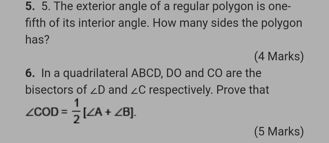Understanding Quadrilateral - Maths - Subjective Test - Teachmint